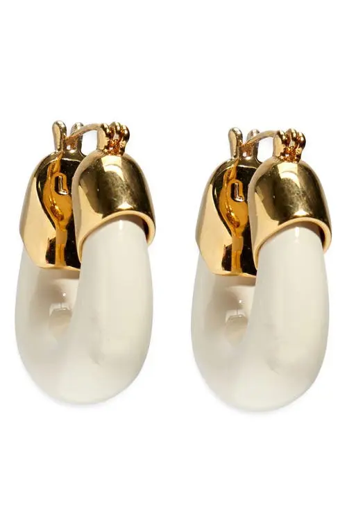 LIZZIE FORTUNATO Mini Organic Hoop Earrings - White