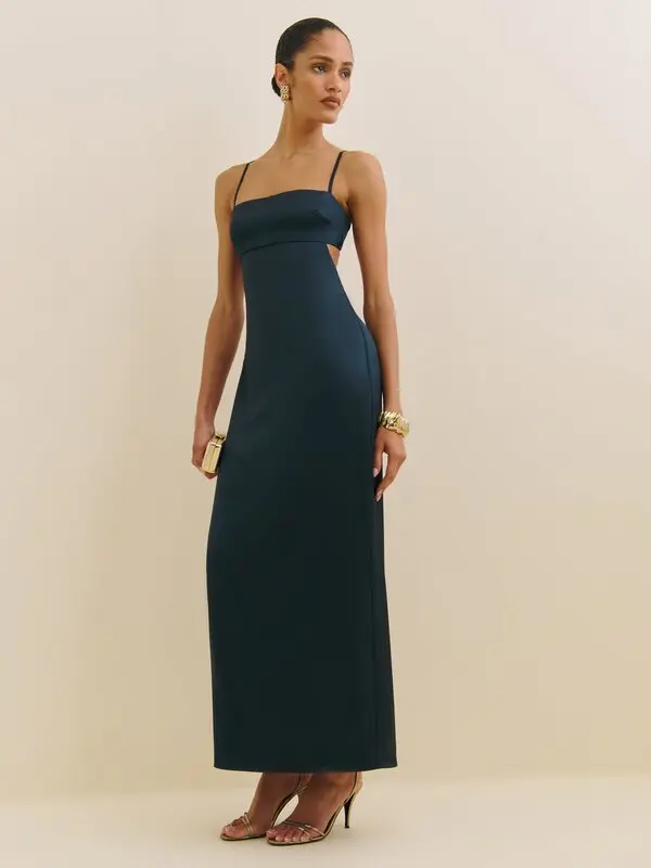 REFORMATION Jane Satin Midi Dress