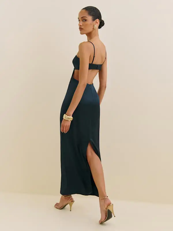 jane satin dress Jane Satin Midi Dress