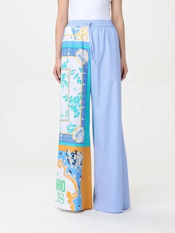 Moschino Wide Leg Printed Trousers - Blue