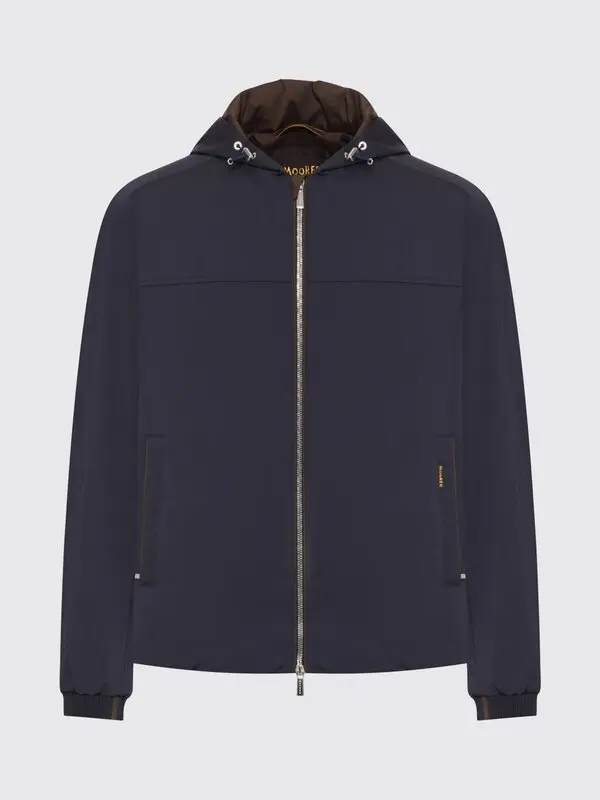 MOORER Zip-up Hooded Jacket - Blue