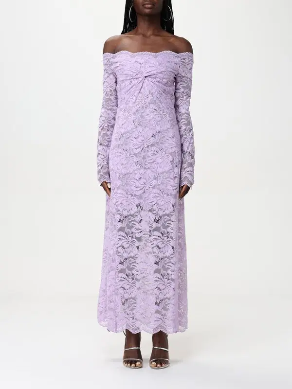 Rabanne Off-shoulder Lace Maxi Dress - Lavander