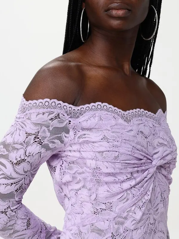 Rabanne Off-shoulder Lace Maxi Dress - Lavander