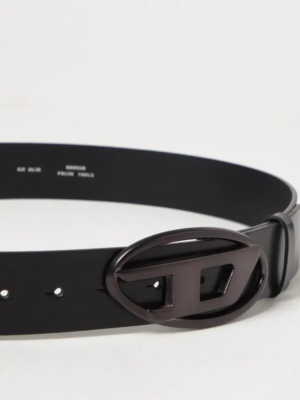 DIESEL® Belt With Oval D Buckle - Black