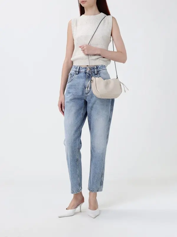 Brunello Cucinelli Mellow Leather Bucket Bag - Ivory
