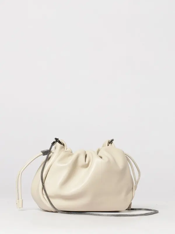 Brunello Cucinelli Mellow Leather Bucket Bag - Ivory