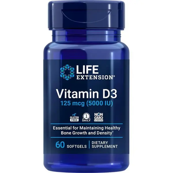 LIFE EXTENSION Vitamin D3 5000iu 60 Softgels - One-color