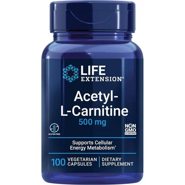 LIFE EXTENSION Acetyl-l-carnitine 500mg 100 Capsules - One-color
