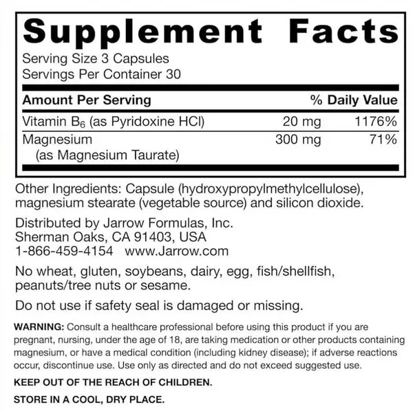 JARROW FORMULAS Magnesium Taurate 90 Capsules