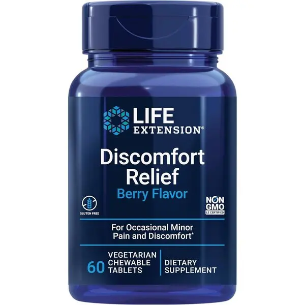LIFE EXTENSION Pea Discomfort Relief 60 Chewable Tablets - One-color