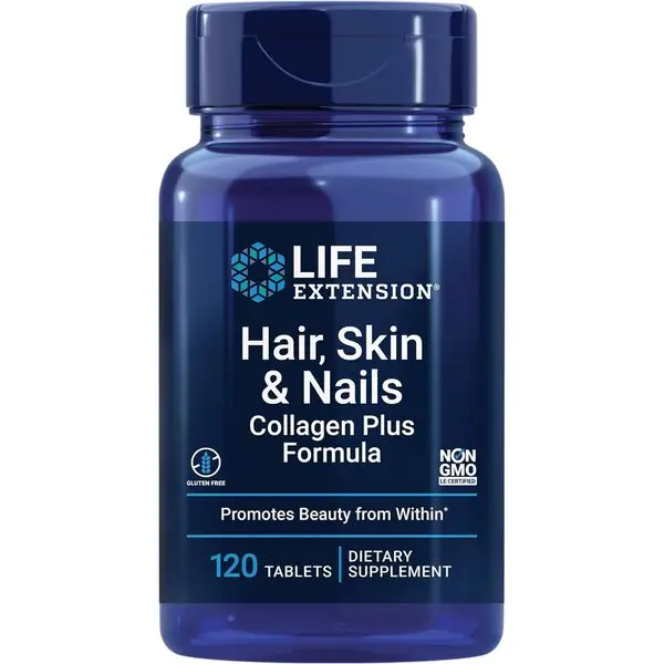 LIFE EXTENSION Hair Skin & Nails Collagen Plus Formula 120 Tablets - One-color