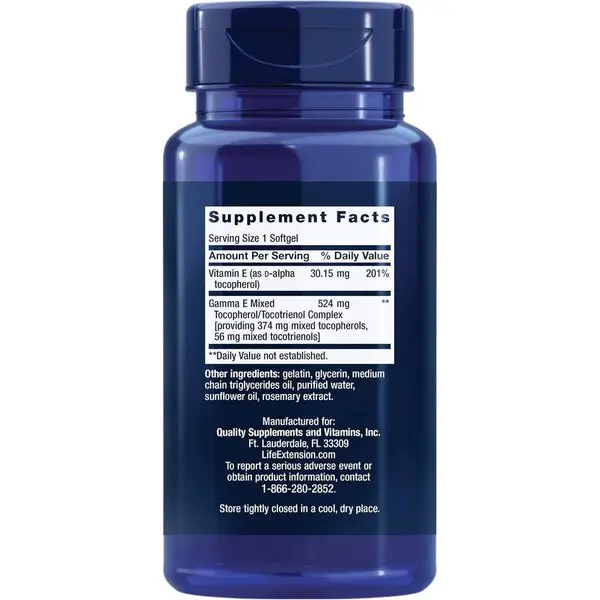 LIFE EXTENSION Gamma E Tocopherol/tocotrienol 60 Softgels