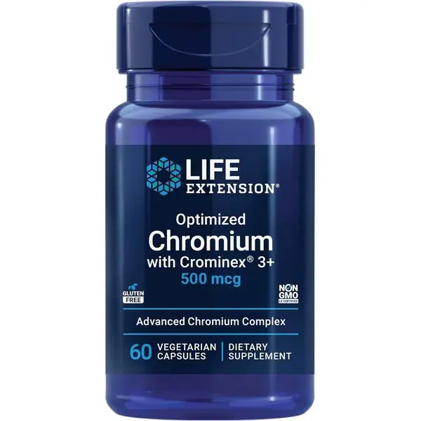 LIFE EXTENSION Optimized Chromium With Crominex 3+ 500mcg 60 Capsules - One-color