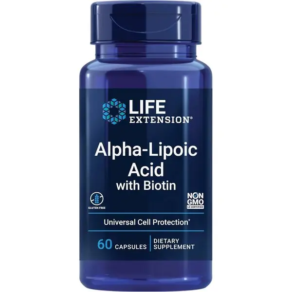 LIFE EXTENSION Alpha-lipoic Acid With Biotin 60 Capsules - One-color