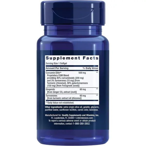 LIFE EXTENSION Advanced Curcumin Elite Turmeric Extract Ginger & Turmerones 30 Softgels