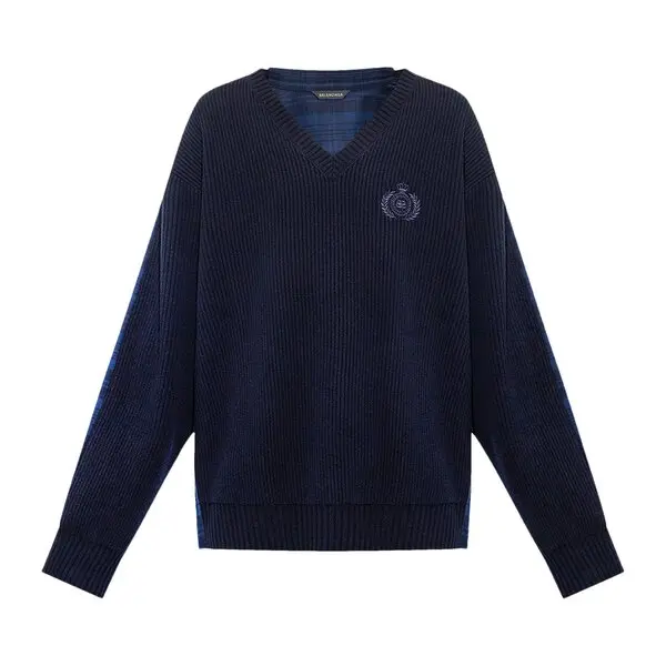 Balenciaga Hybrid V Neck Shirt 'navy