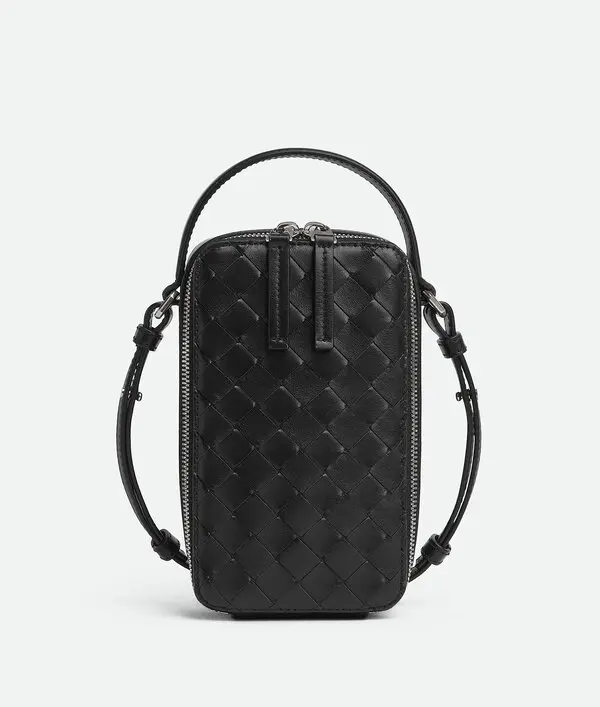 BOTTEGA  VENETA Leather Phone Pouch - Black