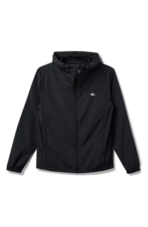 Quiksilver Overcast Water Repellent Hooded Windbreaker - Black