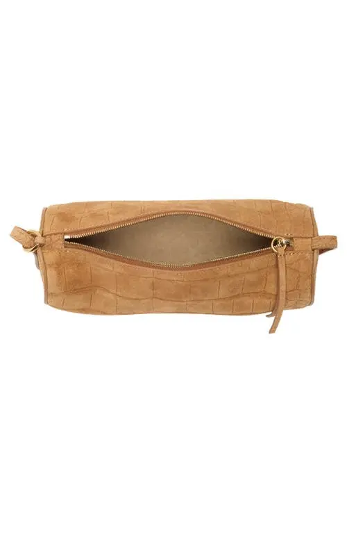 REFORMATION Simona Cylinder Shoulder Bag - Sienna Embossed Suede