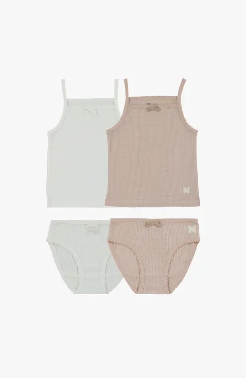 NOGGIWEAR Pointelle Loungewear Set - Mauve / White