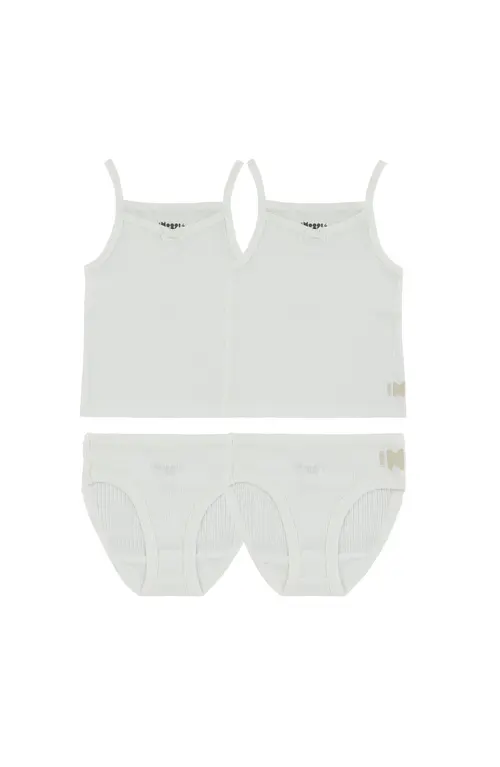 NOGGIWEAR Ribbed Loungewear Set - Off-white