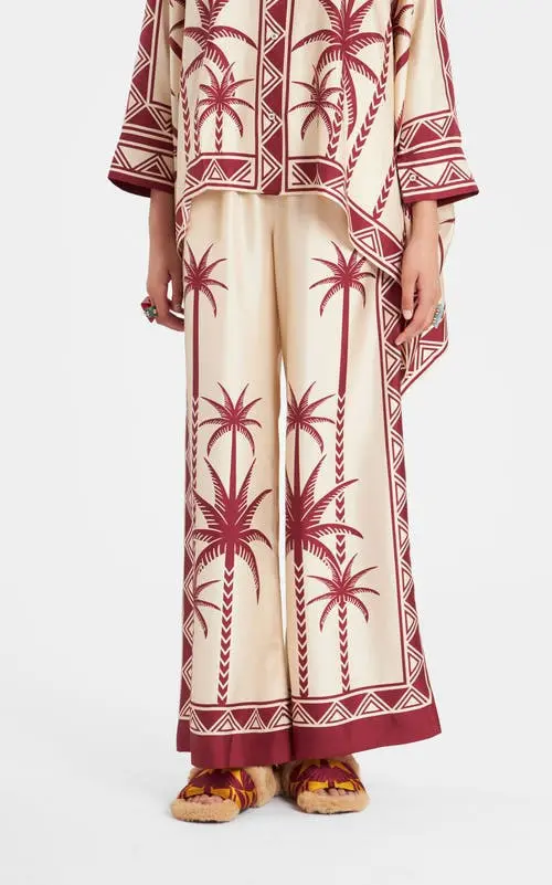 La DoubleJ Palazzo Pants Placée Date Palms - Date Palms Placée Ivory