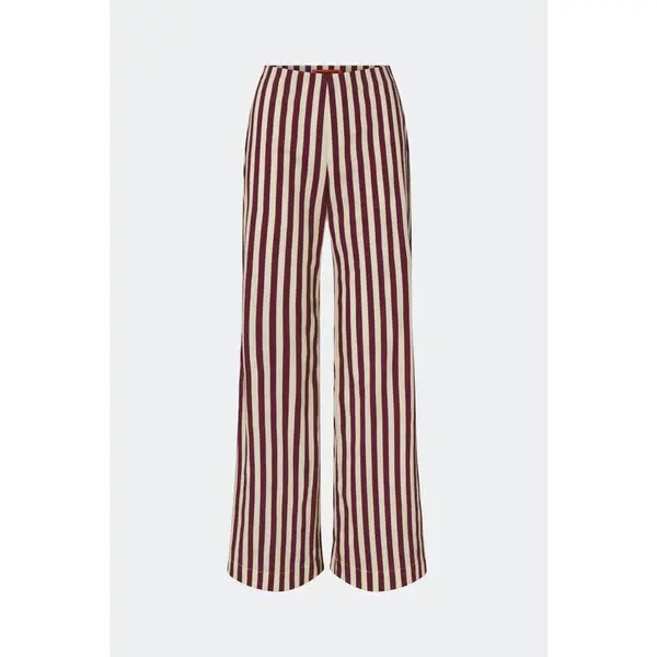 SIMONMILLER Pia Poplin Side Zip Pant - Bordeaux Stripe