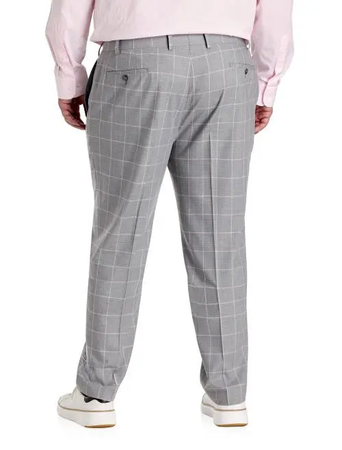Michael Kors Big & Tall Windowpane Suit Pants - Grey