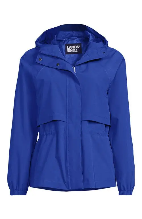 LANDS' END Squall Packable Rain Jacket - Blue Breeze