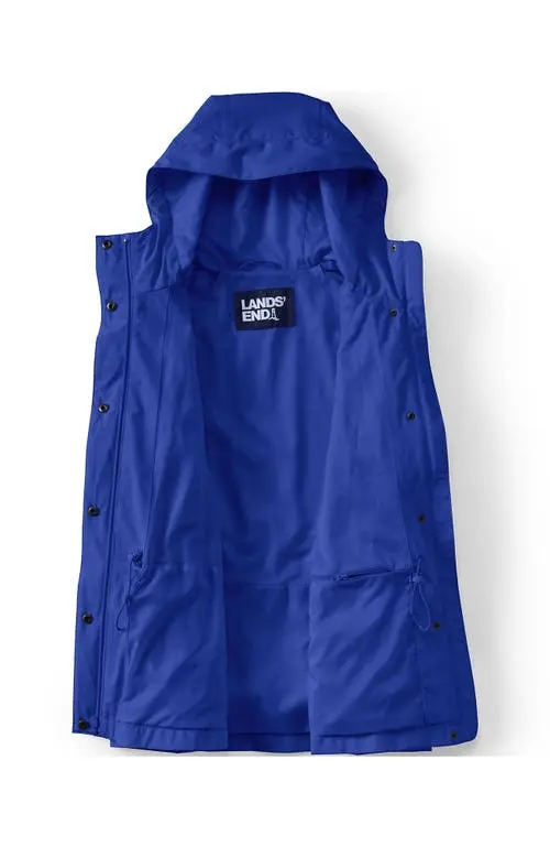 LANDS' END Squall Packable Rain Jacket - Blue Breeze