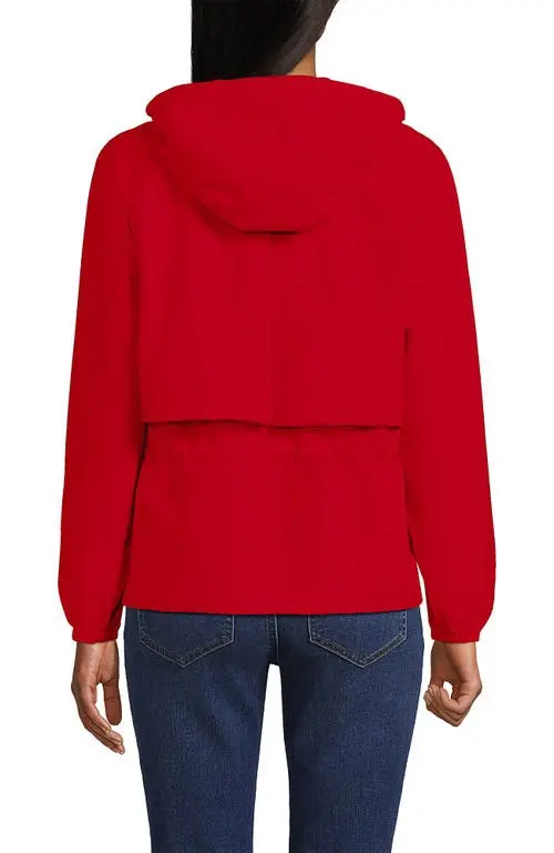 LANDS' END Squall Packable Rain Jacket - Compass Red