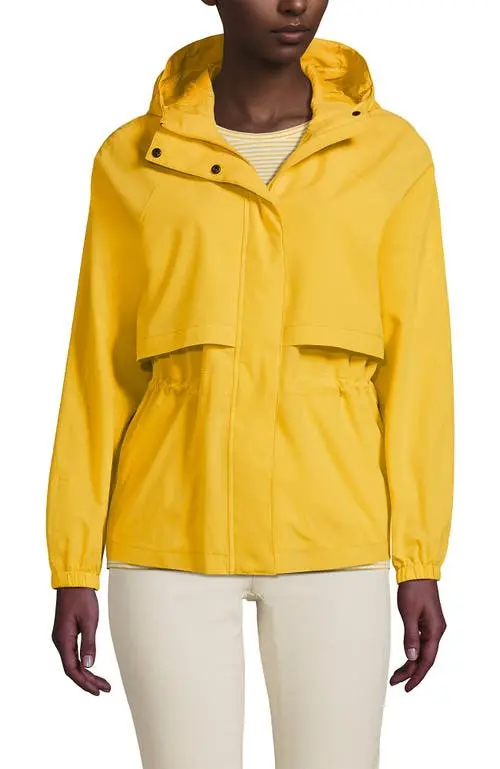 LANDS' END Squall Packable Rain Jacket - Goldenrod