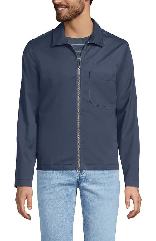 LANDS' END Full Zip Lightweight Jacket - Slate Blue
