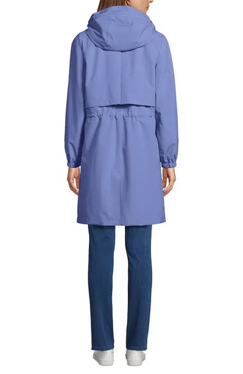 LANDS' END Squall Packable Long Raincoat - Light Periwinkle