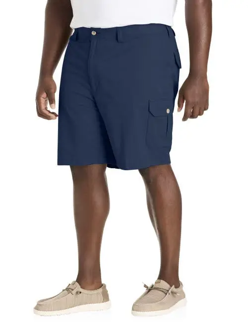 HARBOR BAY BY DXL Big & Tall Continuous Comfort Cotton Cargo Shorts By - Navy