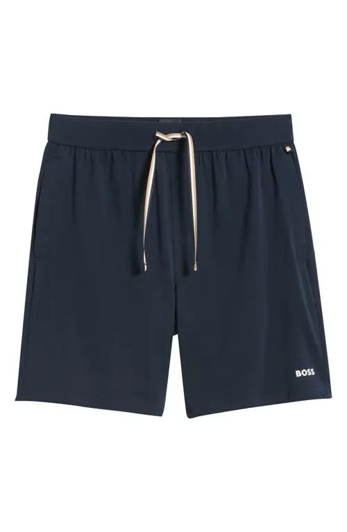 BOSS Stretch Cotton Pajama Shorts - Dark Blue