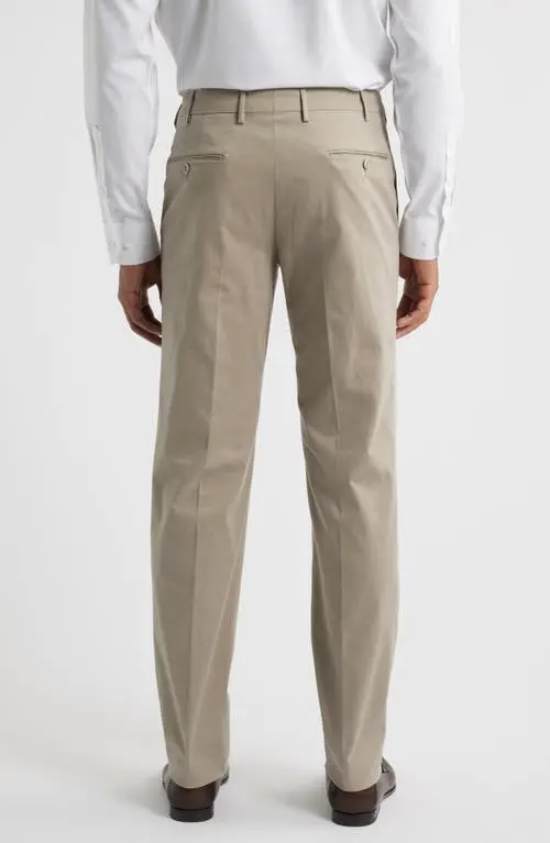 Zanella Parker Flat Front Stretch Cotton Pants - Stone