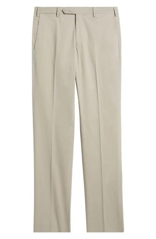 Zanella Parker Flat Front Stretch Cotton Pants - Stone