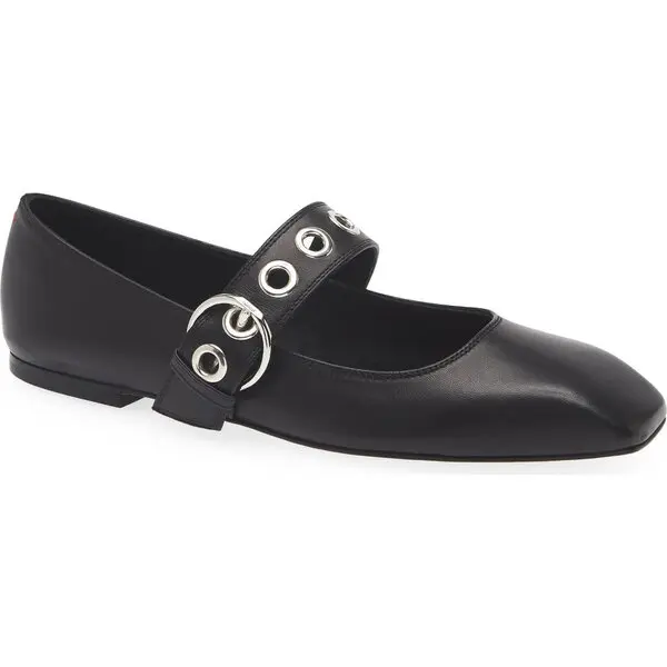 AeydĒ Uma Eyelet Mary Jane Flat - Black