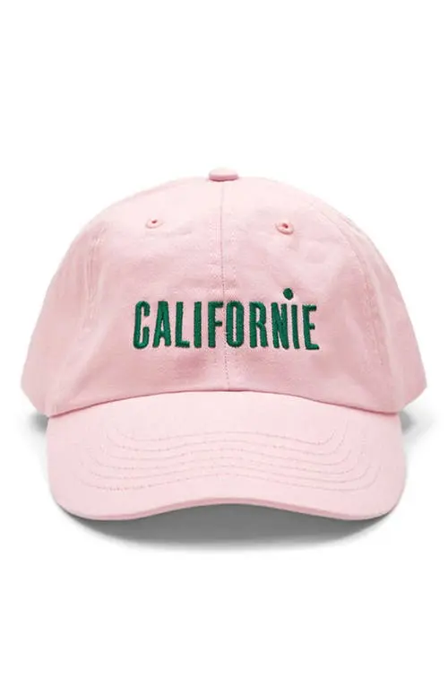 Clare V. Californie Embroidered Baseball Cap - Light Pink Embroidered Fern