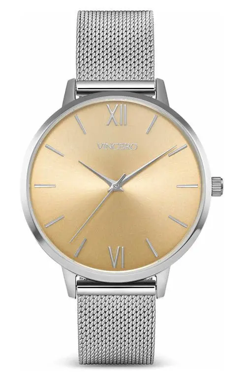 VINCERO Eros Mesh Strap Watch - Bronze/ Silver