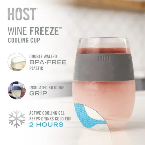 HOST Wine Freeze Cooling Cup Set Of 4 - Tinted
