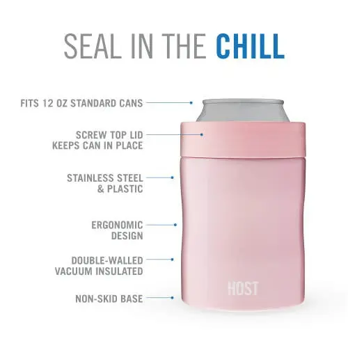HOST Stay-chill Standard Can Cooler - Peony Pink