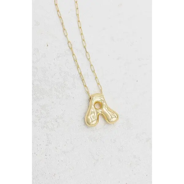 EMERSON & OLIVER Gold Plated Paperclip Chain Necklace With Letter Charm - Gold - A