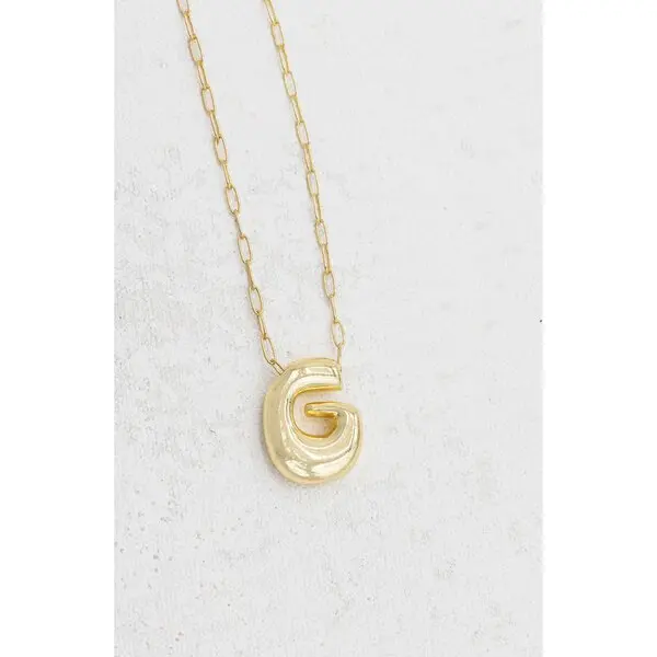 EMERSON & OLIVER Gold Plated Paperclip Chain Necklace With Letter Charm - Gold - G