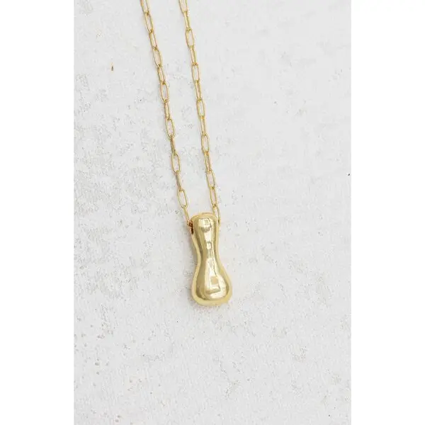 EMERSON & OLIVER Gold Plated Paperclip Chain Necklace With Letter Charm - Gold - I