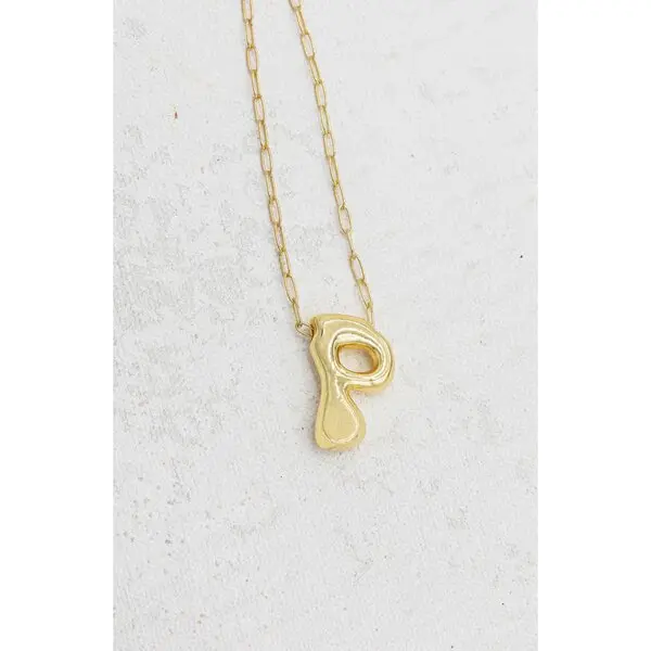EMERSON & OLIVER Gold Plated Paperclip Chain Necklace With Letter Charm - Gold - P