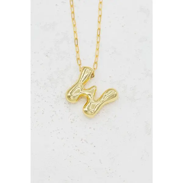 EMERSON & OLIVER Gold Plated Paperclip Chain Necklace With Letter Charm - Gold - W