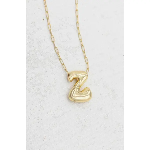 EMERSON & OLIVER Gold Plated Paperclip Chain Necklace With Letter Charm - Gold - Z