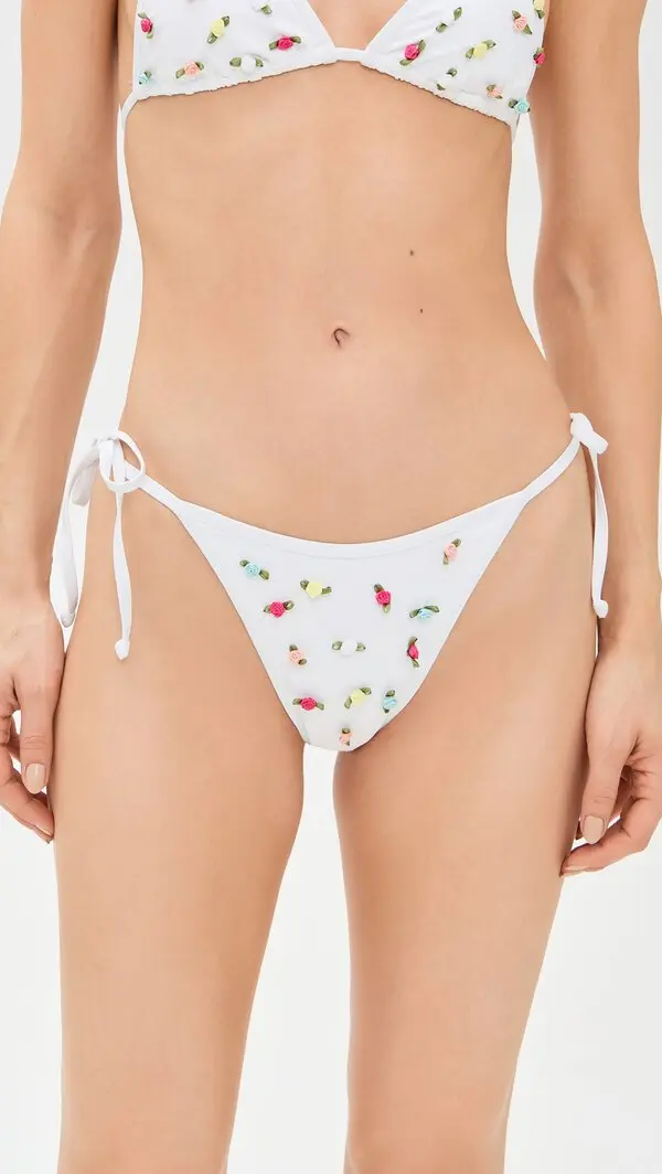 L*Space Levy Bitsy Bikini Bottoms - White